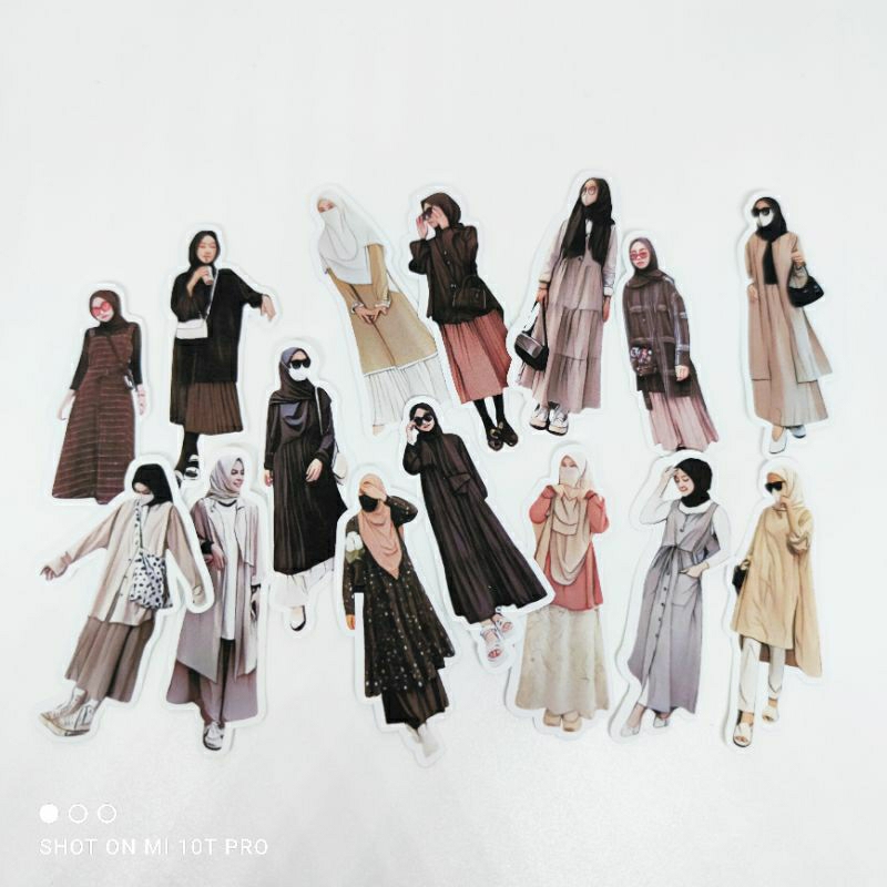 Hijabi sticker / Girl Sticker 15 pcs (Set 4) | Shopee Malaysia