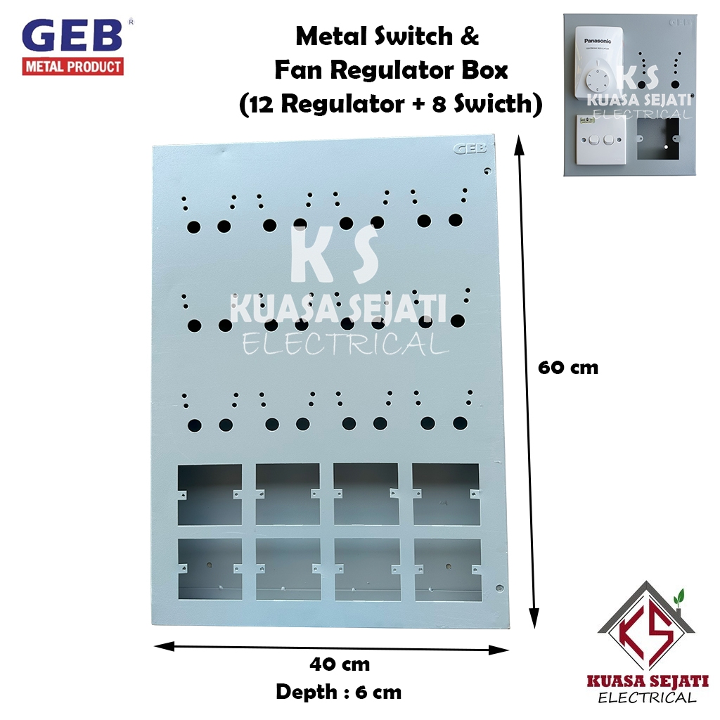 GEB Metal Switch & Fan Regulator Box - 12 Regulator + 8 Switch | Shopee ...