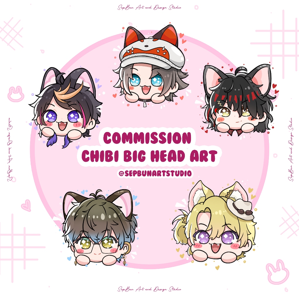 Customize CHIBI BIGHEAD Profile Picture/Portrait Drawing Digital ...