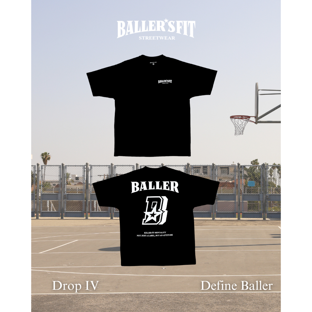 [ Ready Stock ] DEFINE BALLER Oversized BLACK Tee (oversize, cotton ...
