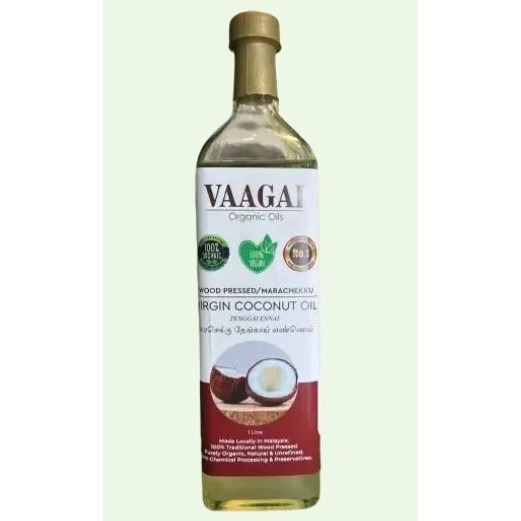 VAAGAI Virgin Coconut Wood Pressed Oil 1Litre - 100% Organic (VAAGAI ...