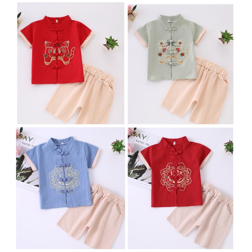 Kids Tang Suit Boy Cheongsam CNY Boy Suit Set Boy Traditional Suit ...
