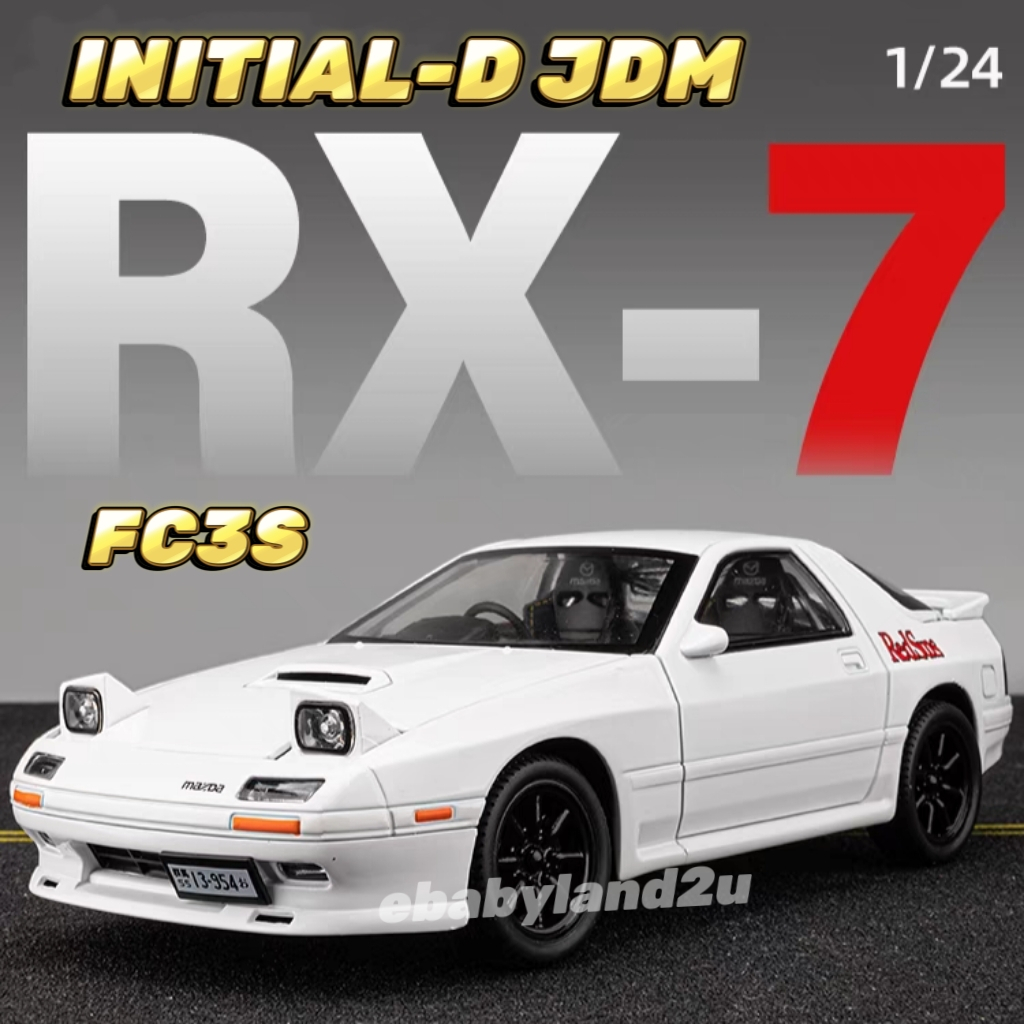 Die Cast 1:24 Scale Mazda RX7 FC3S Initial D JDM Diecast Vehicle Models ...