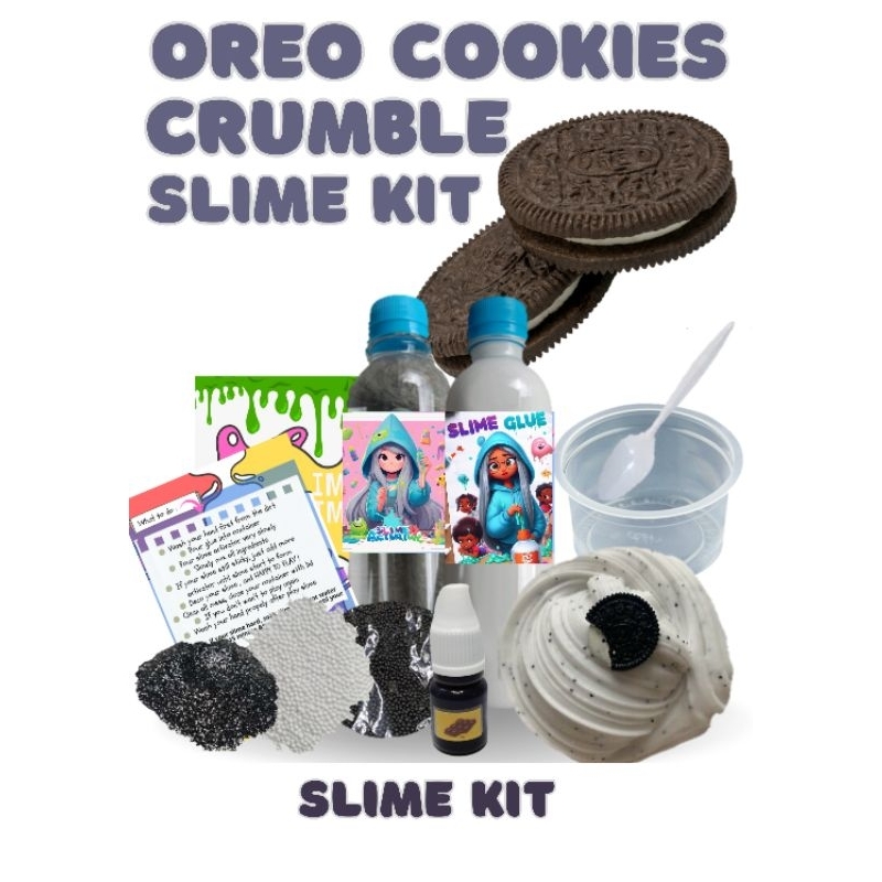 Oreoo Cookies Crumble Slime Kit 150ml (FULL SET) | Shopee Malaysia