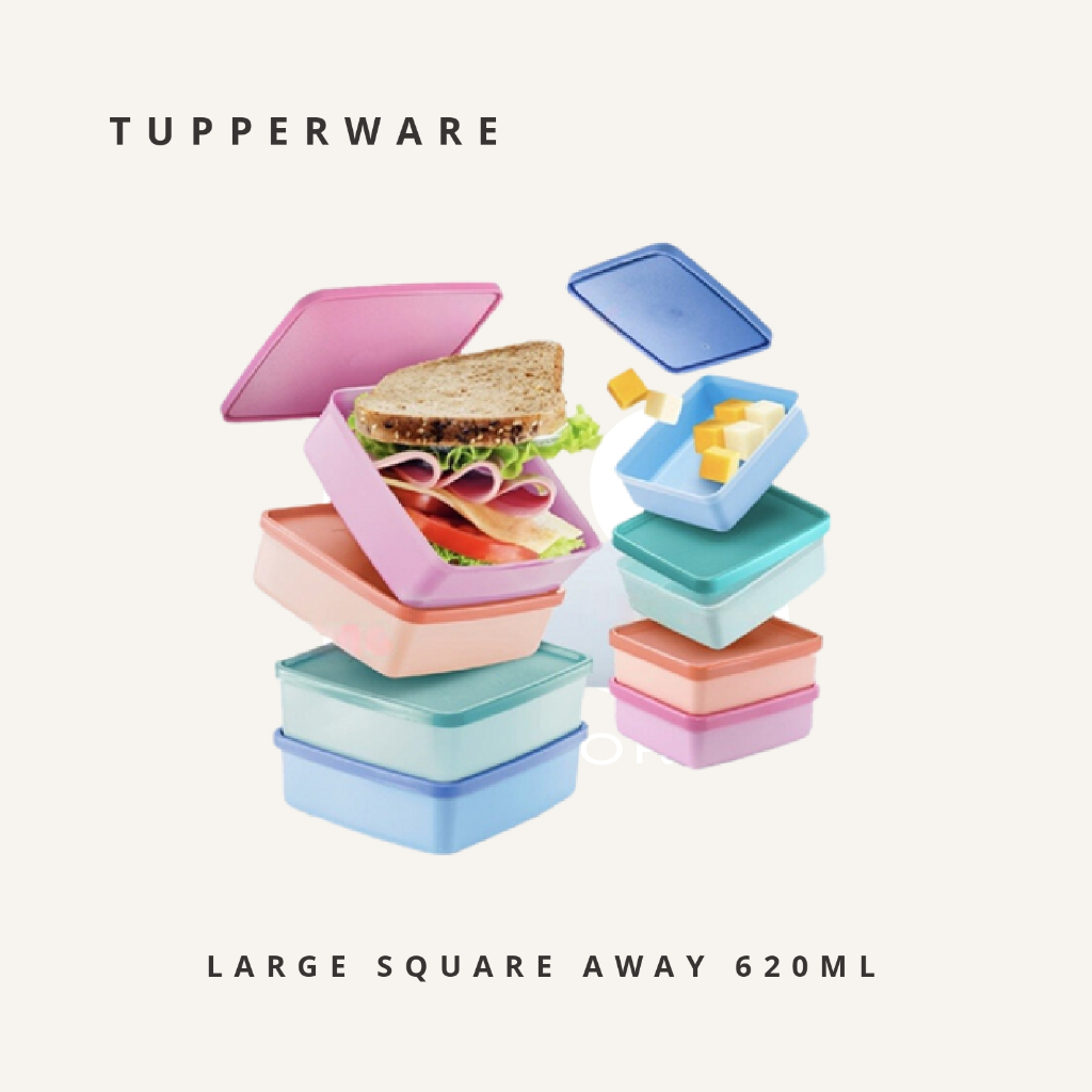 Tupperware Large Square Away 620ml / Food Container/ Food Storage ...