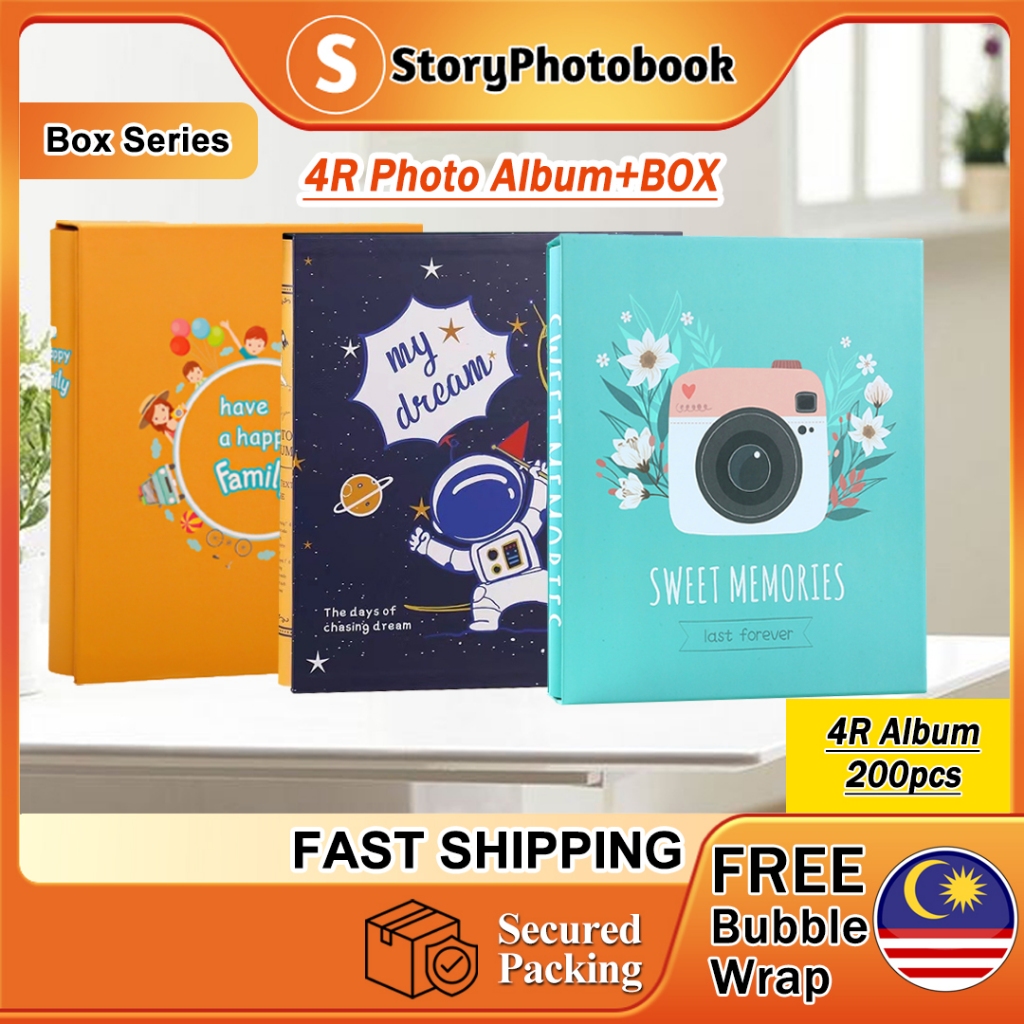 4R Photo Album 200 Pocket Box Album Gambar with Box (Ready Stock) Album ...