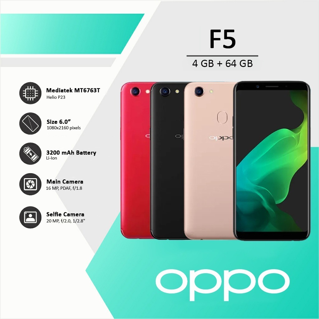OPPO F5 (6+128GB) Rom 6.0Inch Full Set (NEW) 1 Year Warranty Original ...