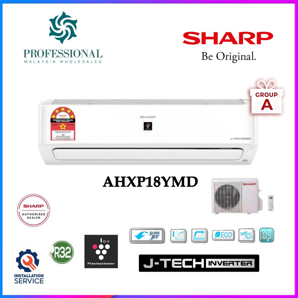 SHARP J- Tech Inverter Plasmacluster Air Conditioner (1HP/1.5HP/2HP/2.5HP) PENGHAWA DINGIN ...
