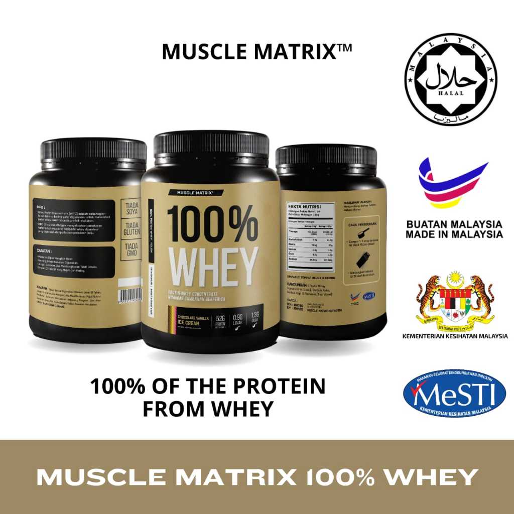 Muscle Matrix Whey Protein 1.3kg [44 Serving] | HALAL Hydrolyzed ...