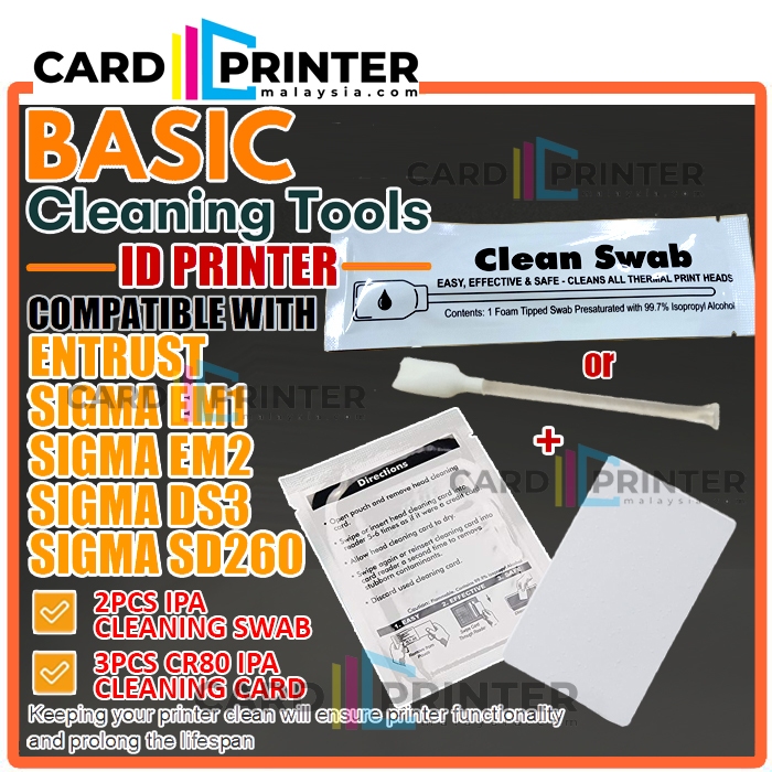 Basic Cleaning Kit Printhead for Entrust Datacard Direct to Card Sigma ...