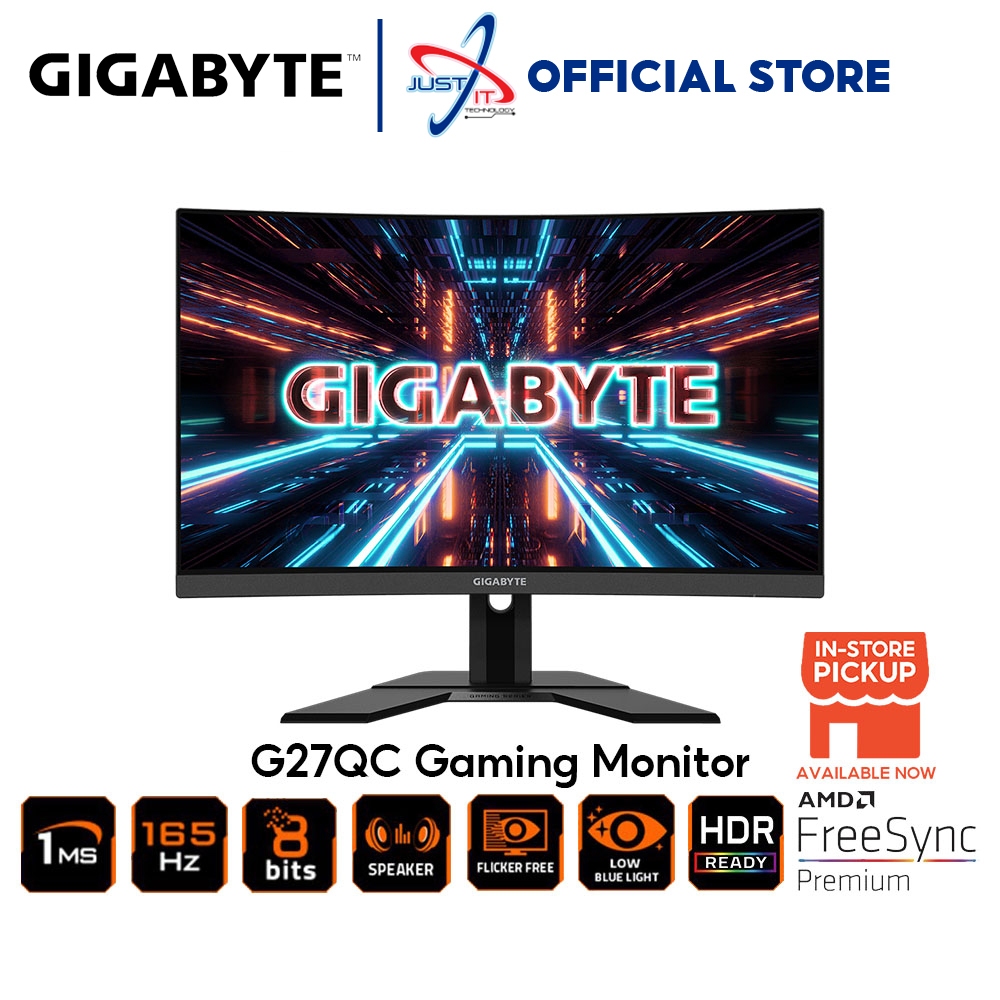 Gigabyte ( G27QC / G27QC-A ) Qhd 165Hz 1Ms Hdr Curve Gaming Monitorc ...