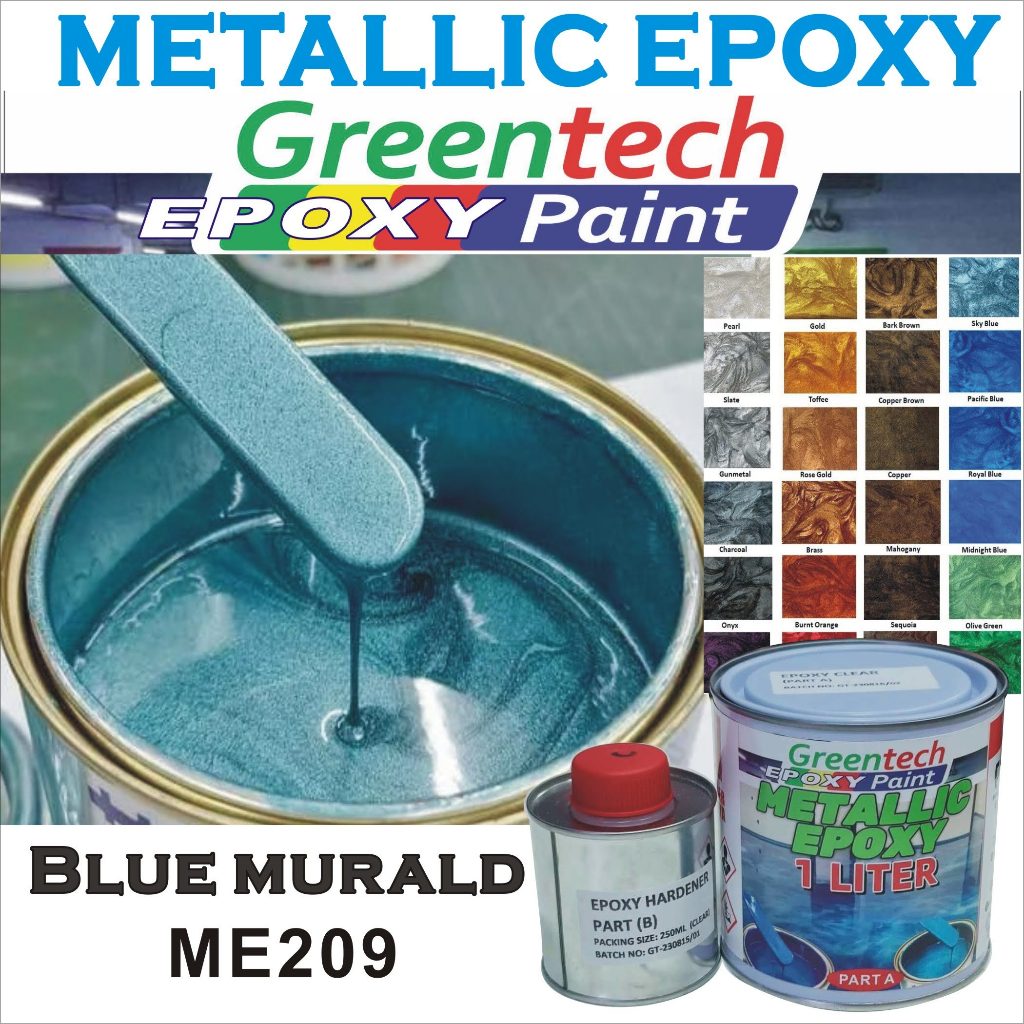 ME209 BLUE MURALD ( Metallic Epoxy Paint ) 1L METALLIC EPOXY FLOOR ...