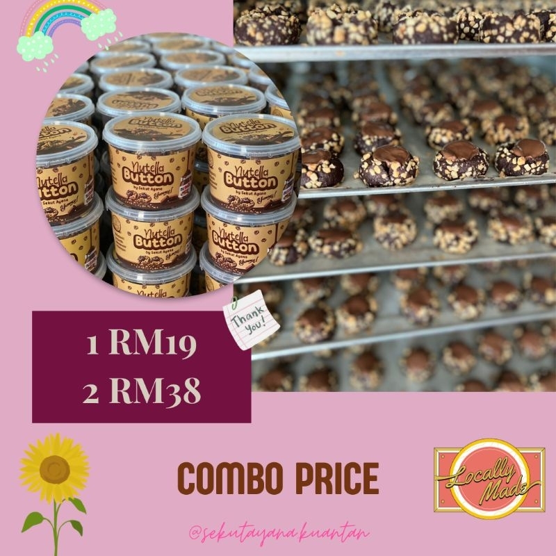 NUTELLA BUTTON By Sekut Ayana [BUBBLE WRAP & BOX] | Shopee Malaysia