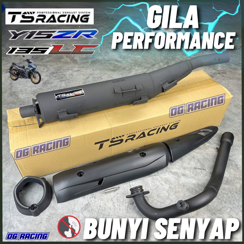 “New 2024” TS RACING SUPER BACK PRESSURE EXHAUST Y15ZR LC135 V1-V7 28mm 32mm 35mm/ Cutting std ...