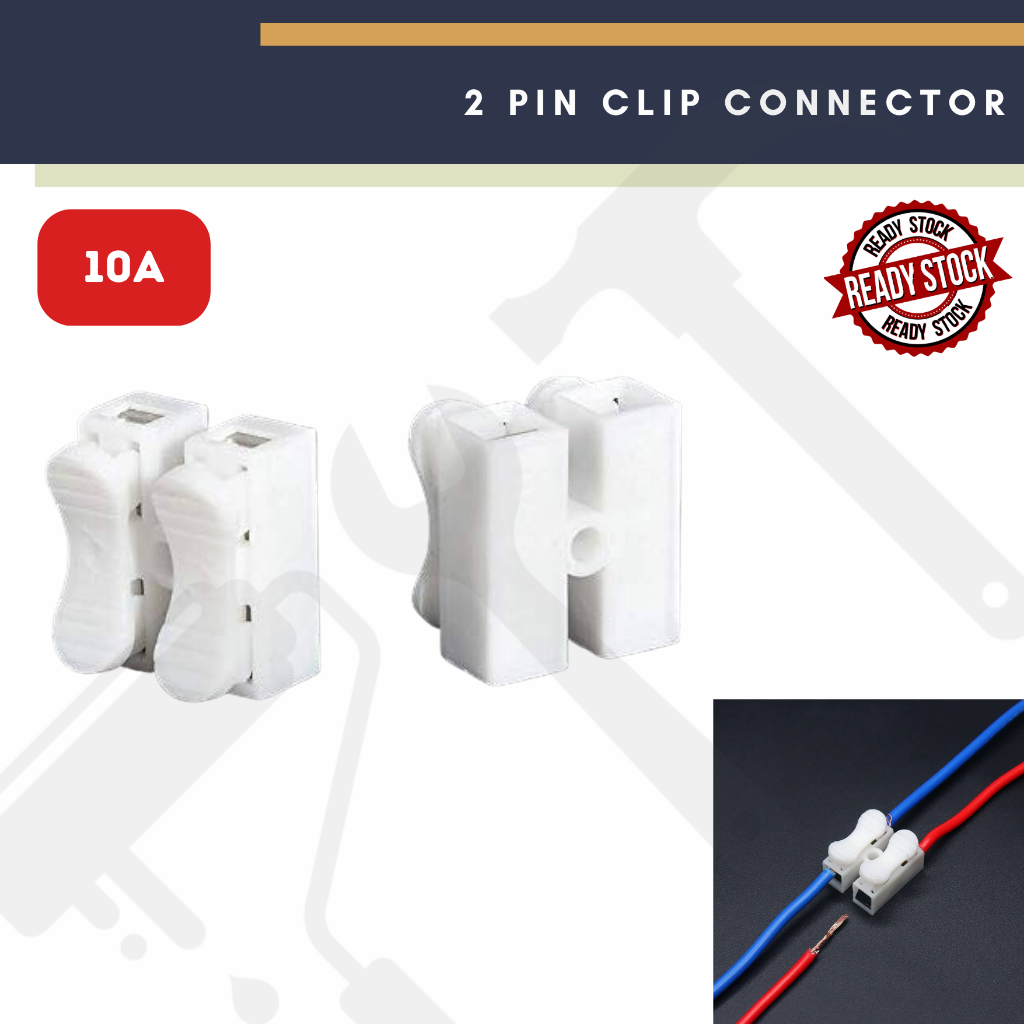 2 Pin Connector 10A Wire Connector Cable Connector Penyambung Wayar ...
