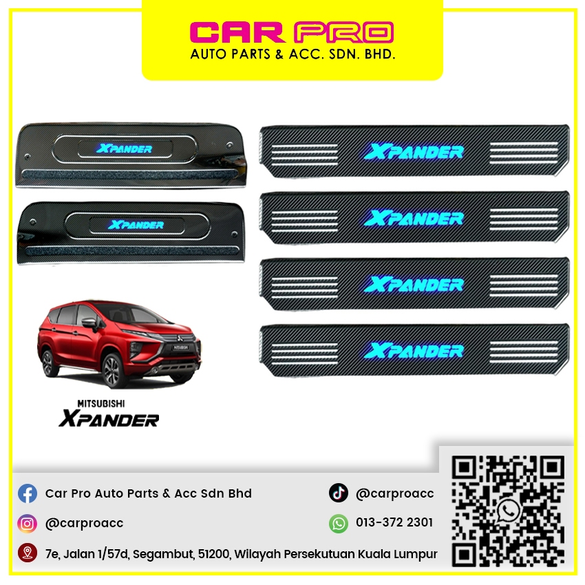Mitsubishi Xpander Inner & Outer LED Door Step Scuff Plate Sporty With ...