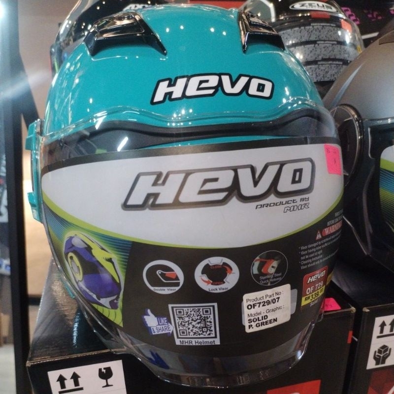 HEVO JET HELMET PRODUCT BY MHR WITH DOUBLE VISOR | Shopee Malaysia
