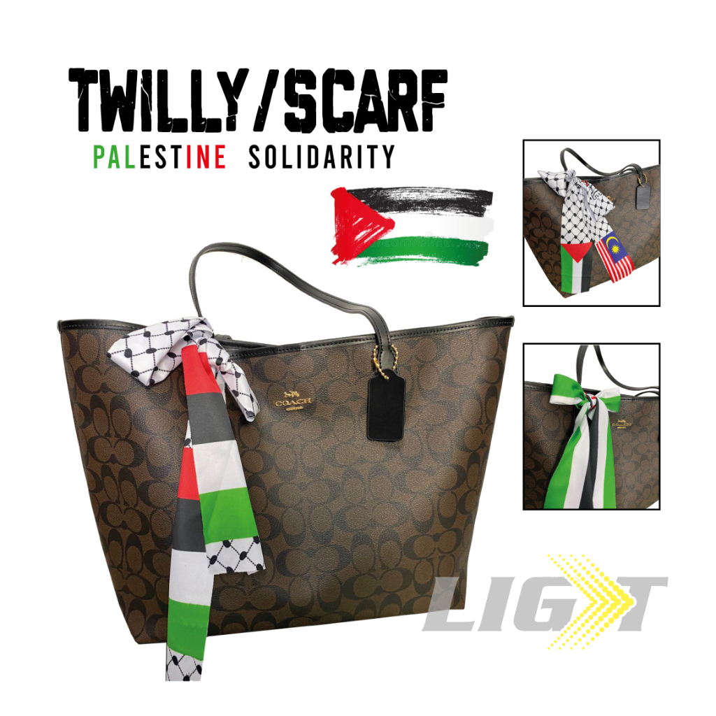 [READY STOCK] PALESTINE Scarf Twilly Ribbon Tied The Bag Handle ...