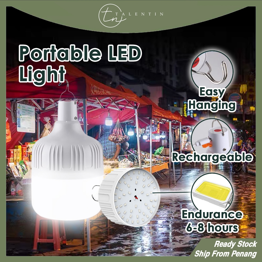 TALENTIN Camping Light with Hook Rechargeable Portable LED 600w Lampu ...