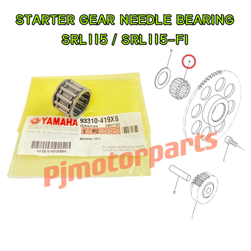 YAMAHA SRL115 / SRL115-Fi / SRL115Fi STARTER GEAR NEEDLE BEARING ...