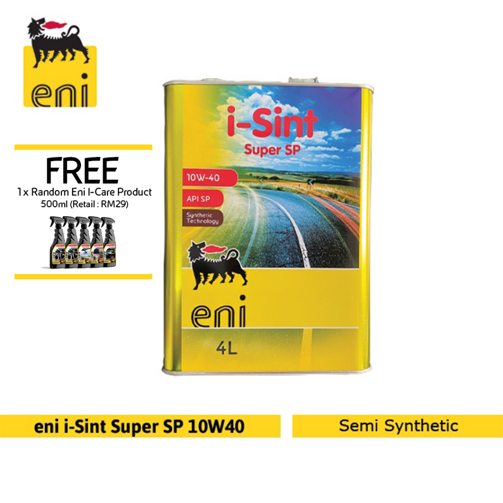Eni i-Sint Super SP 10W-40 Semi Synthetic Gasoline Engine Oil (4L ...