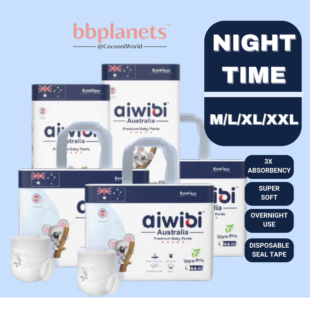 Aiwibi Premium Night Diapers 3X Absorbency Super Soft Chlorine-Free ...