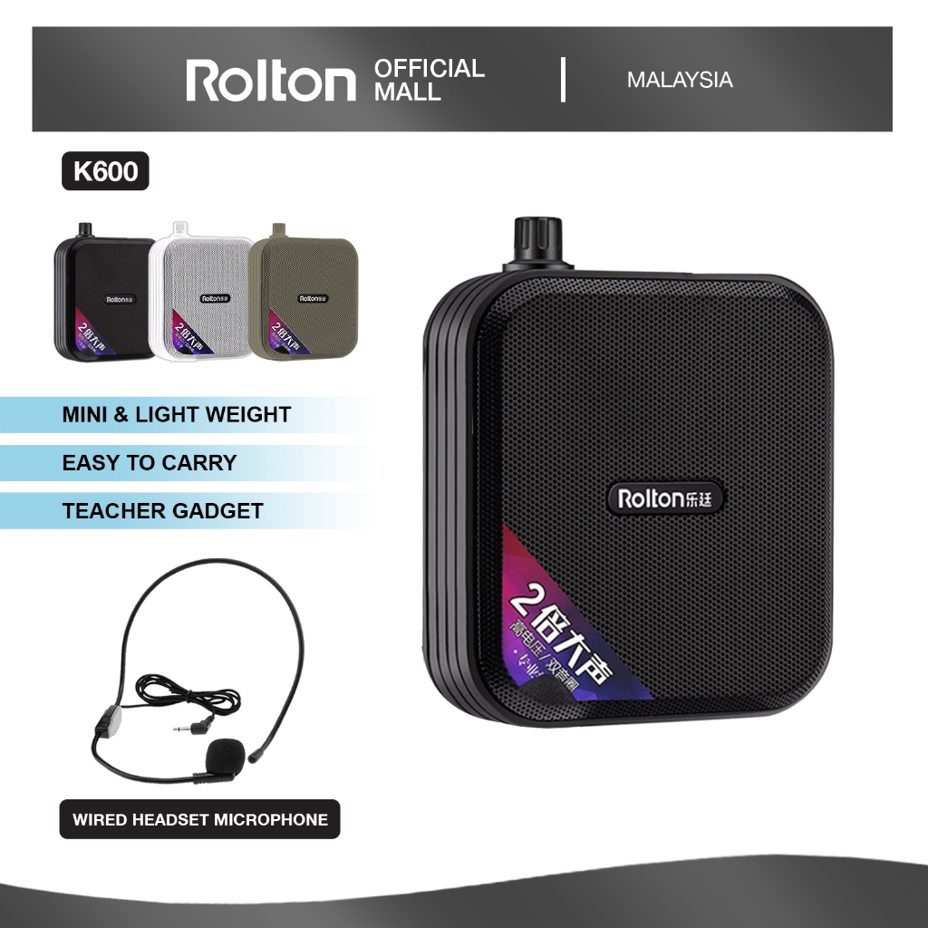 Rolton K600 Speaker Mic | Teacher Voice Amplifier | Wired Headset ...