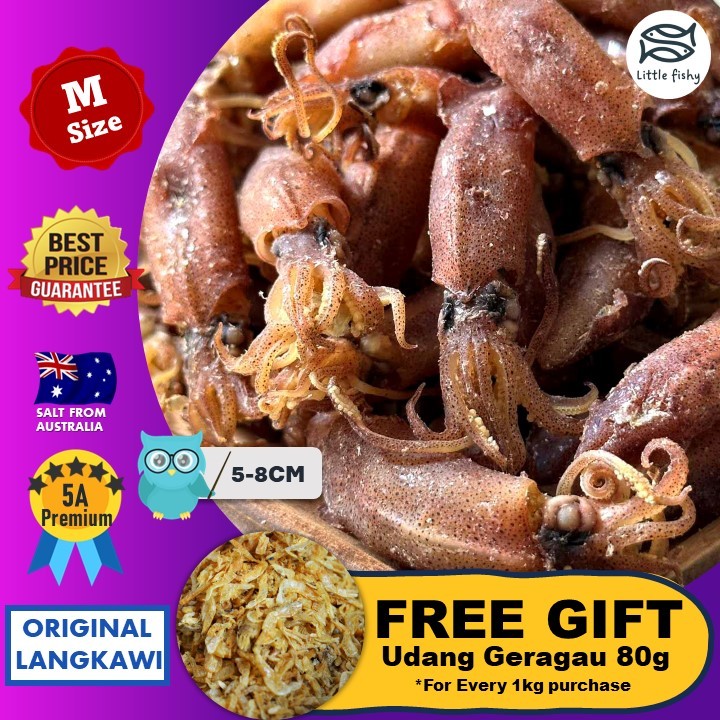 Sotong Kering Cumi Langkawi Gred 5A/3A (Size M/S) 1kg/500g/300g/150g Langkawi Harga Borong ...