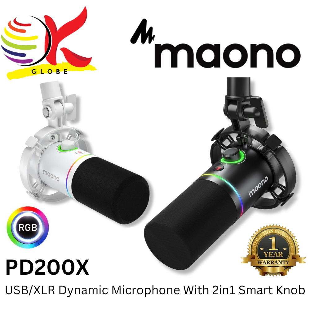 MAONO PD200X USB / XLR PODCAST DYNAMIC MICROPHONE WITH 2IN1 SMART KNOB ...