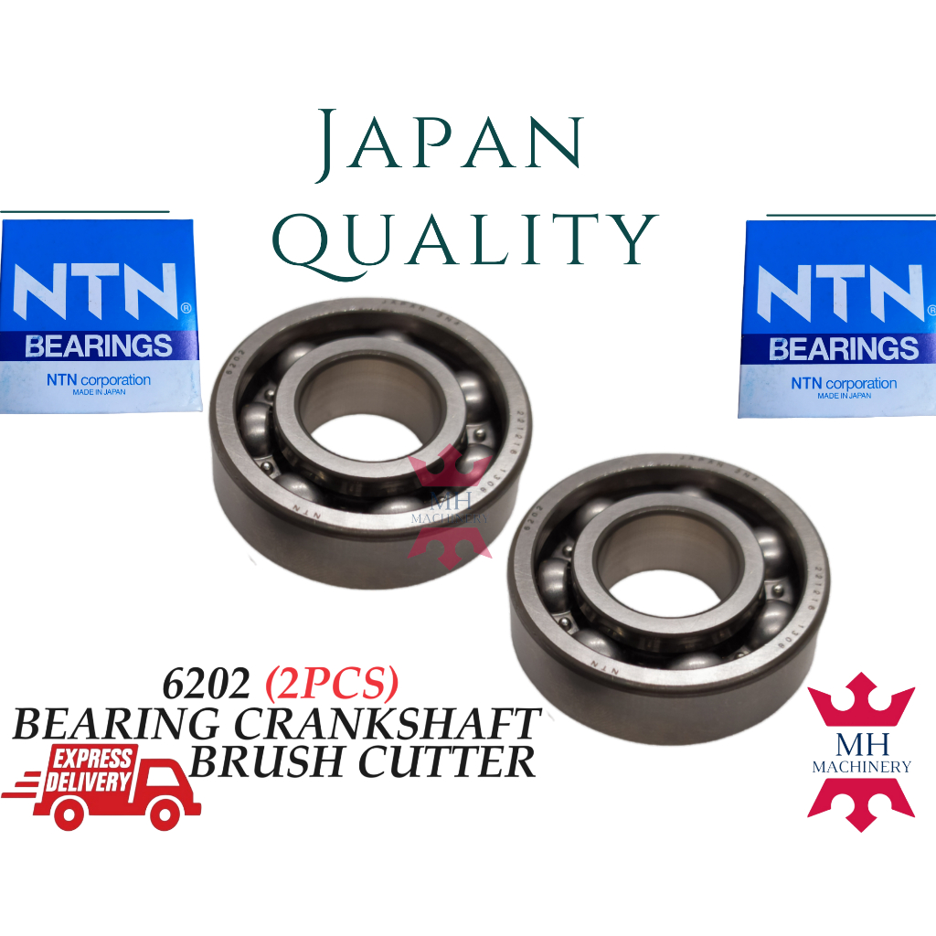 (2 PCS)NTN Bearing Crankshaft 6202 Mesin Rumput TB43/TL43/TU43/BG430 ...