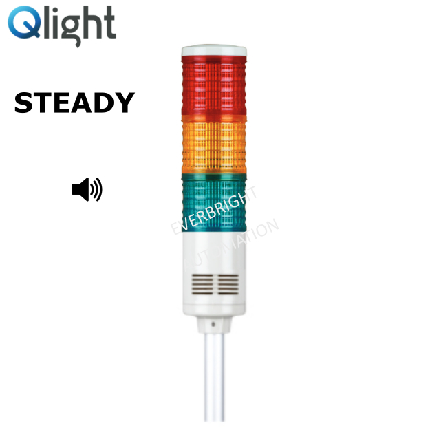 Q-Light Qlight ST45L 3 Layer 45mm LED 24V Steady Brightness Tower Light ...
