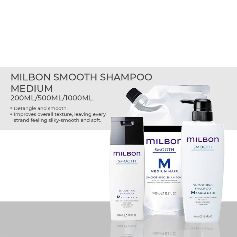 Milbon Smooth Medium Shampoo / Medium Treatment 1000ml | Shopee Malaysia