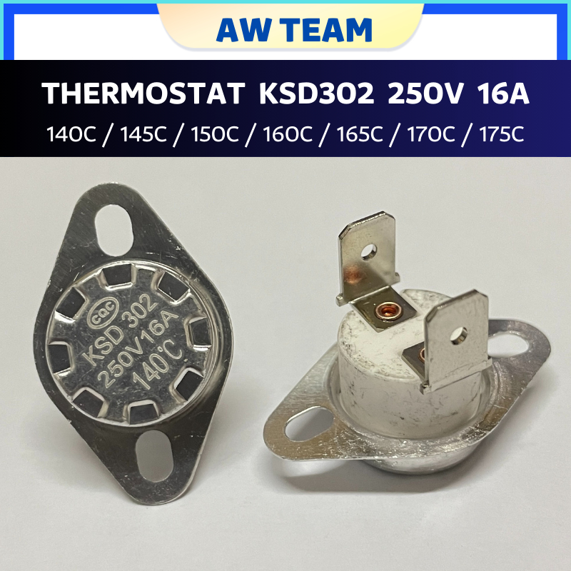 THERMOSTAT KSD302 16A 250V 140C / 145C / 150C / 160C / 165C / 170C ...