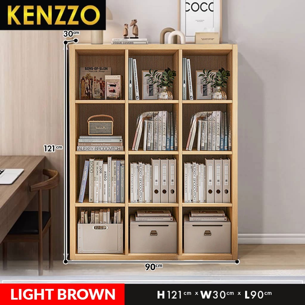 KENZZO : Conifer Book Shelf Book Rack Rak Buku Divider Cabinet with 12 ...