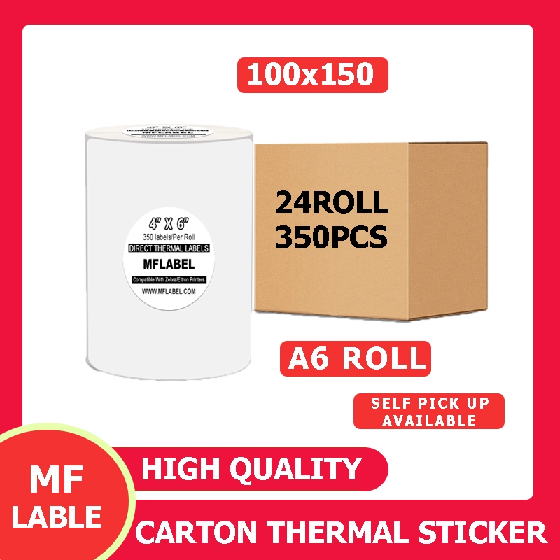 【24 Roll】SJPACK A6 Thermal Sticker 350PCS Roll labels self-adhesive ...