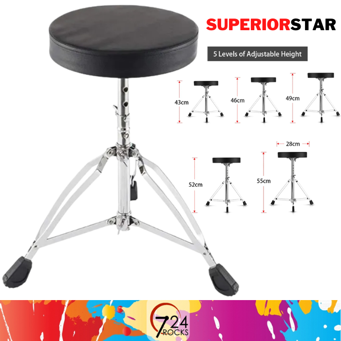 Superiorstar Drum Throne T1D Universal Drum Throne Stool Single-braced ...