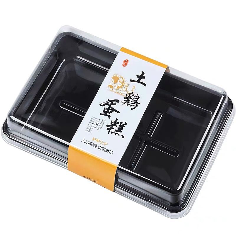 50 Sets Food Container Plastic Display Tray for 6 pieces desserts mochi ...
