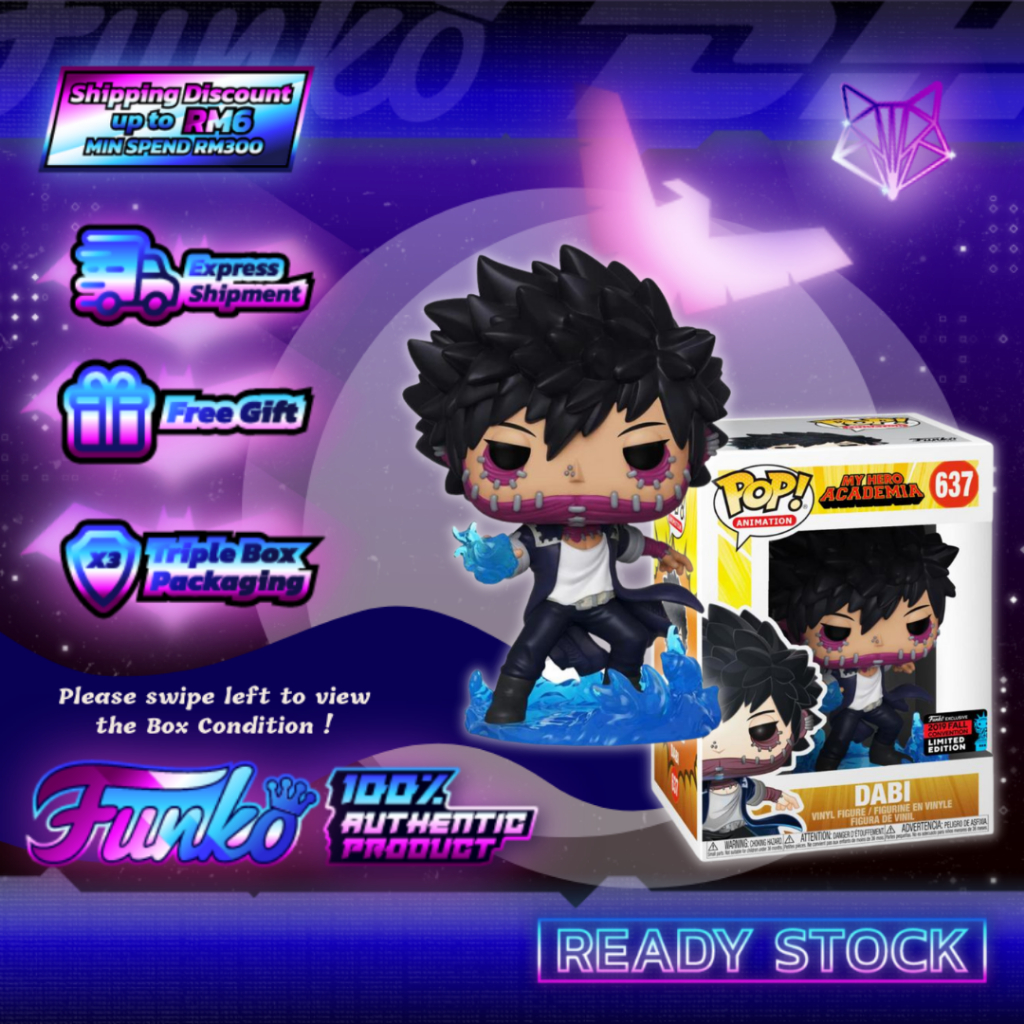 🦊[ 𝐑𝐄𝐀𝐃𝐘 𝐒𝐓𝐎𝐂𝐊 ]🦊 Funko Pop ! ANIME My Academia : Dabi # 637 NYCC 2019 ...