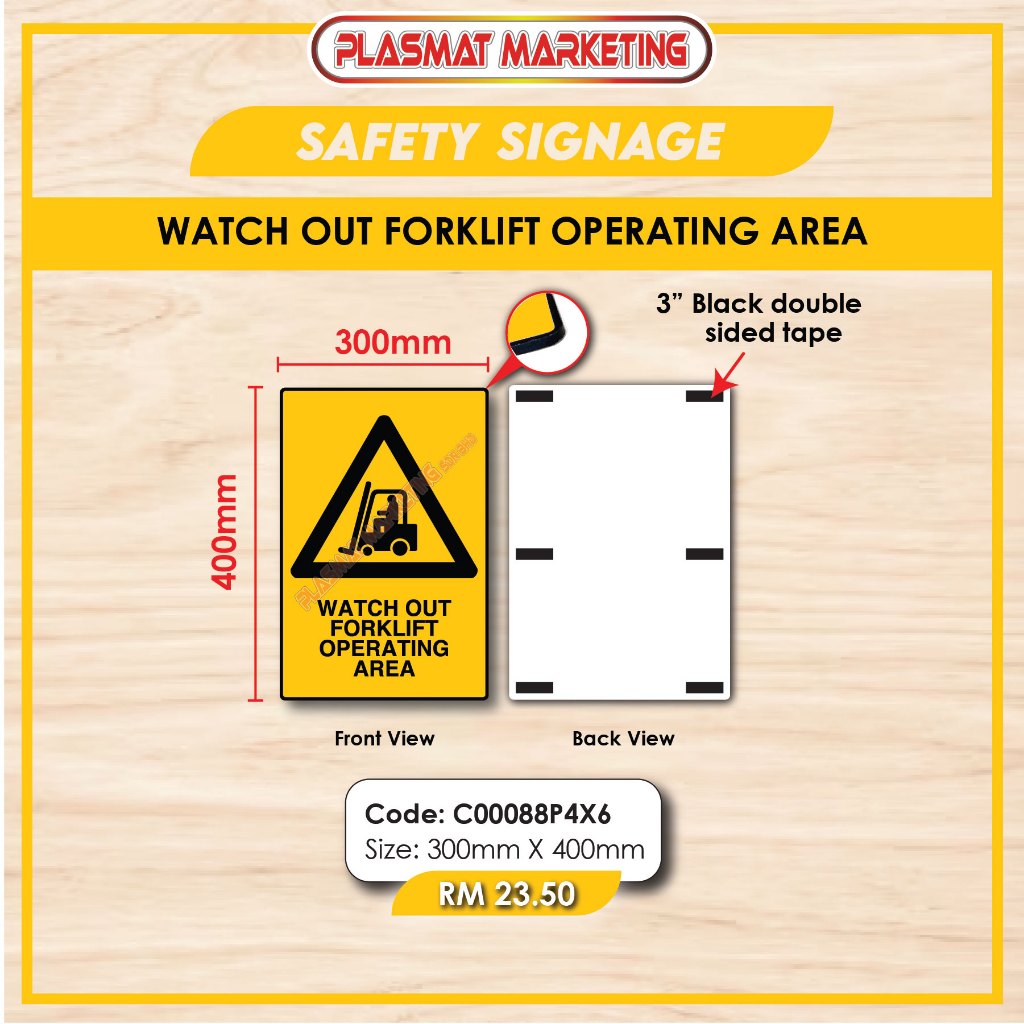 Safety Sign. Watch Out Forklift Operating Area | Shopee Malaysia