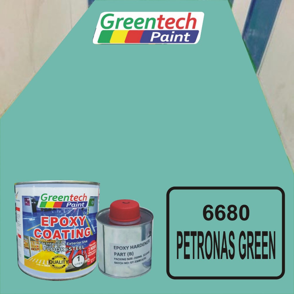 ( PETRONAS GREEN ) 5L Epoxy Paint GREENTECH PAINT ( 4L Colour + 1L ...