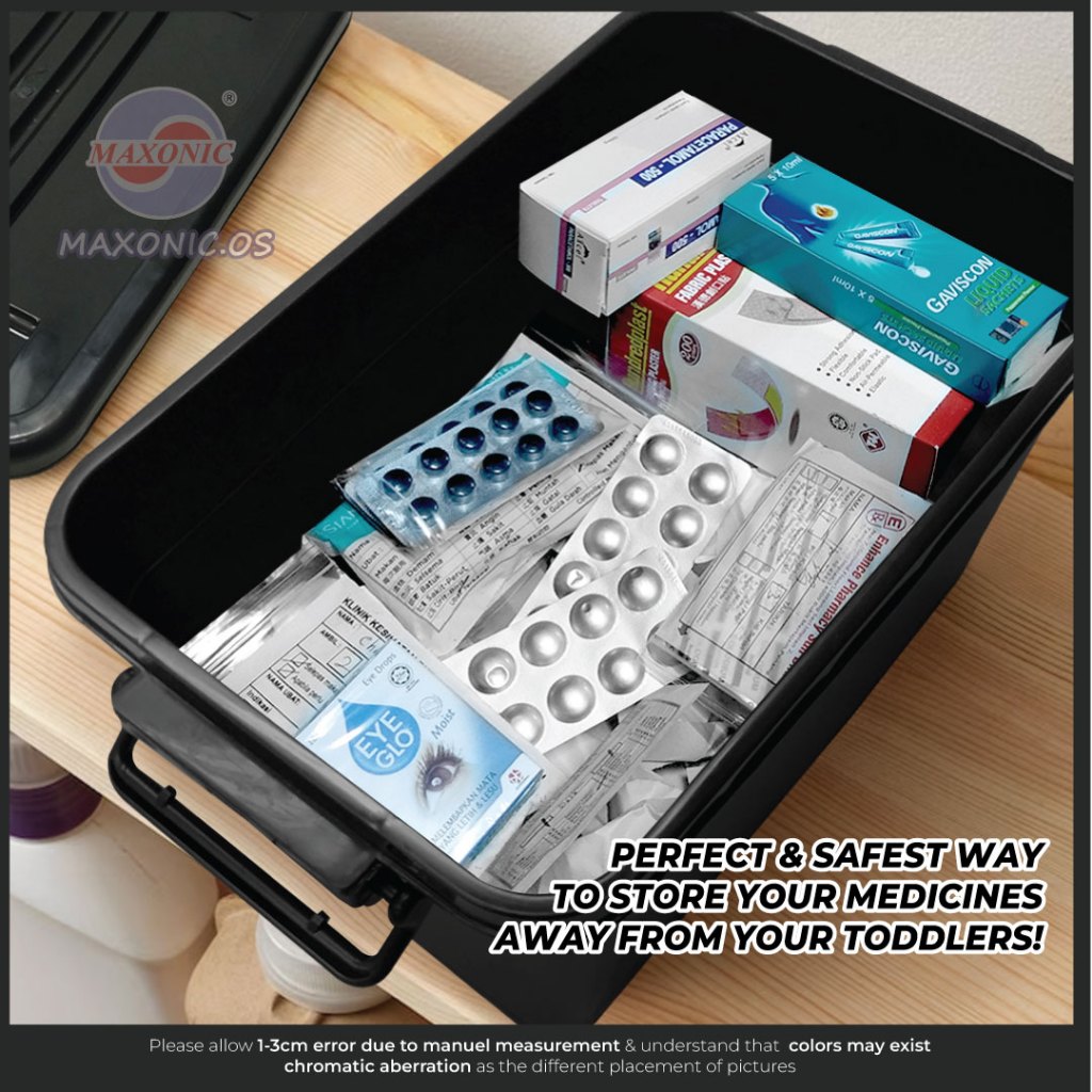 MAXONIC 15L/25L/45L BLACK PLASTIC STORAGE BOX WITH WHEELS | STACKABLE ...