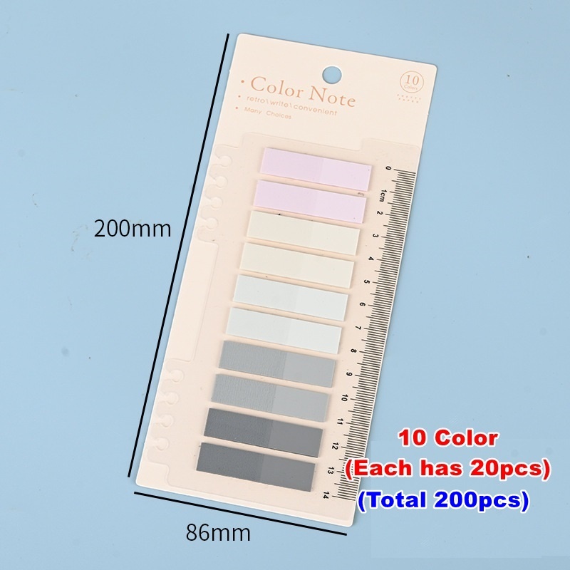 200pcs Retro Morandi Sticky Note Vintage Colorful Memo Pad Label ...