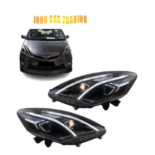 Vland Perodua Alza Projector Headlamp With Light Bar E-CLASS Lampu ...