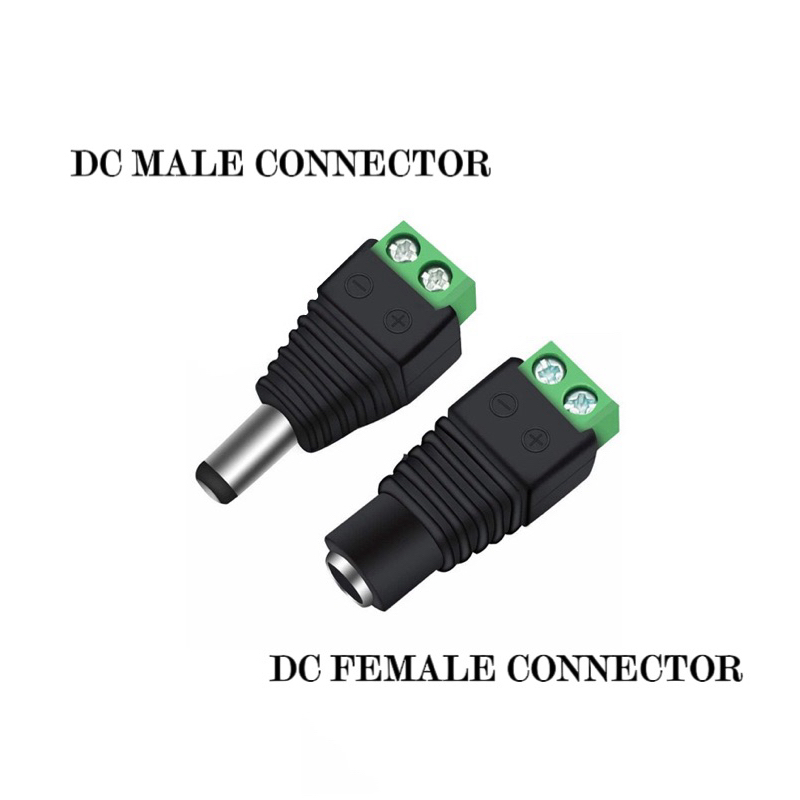 DC Male Female Terminal Connector CCTV Monitoring Project Socket 5.5mm ...