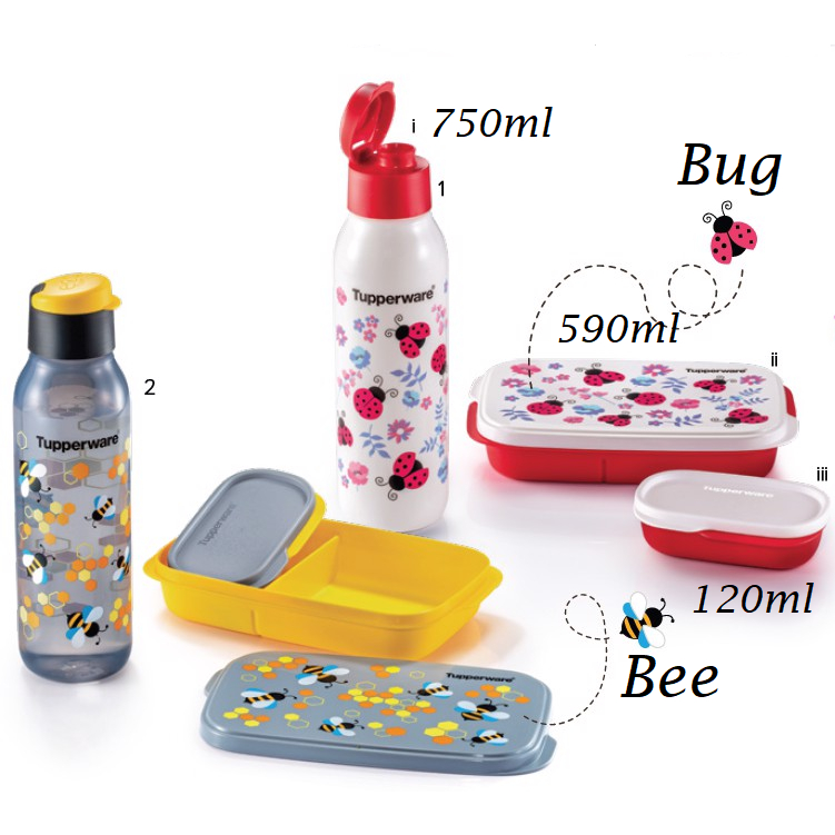 *Ready Stock* Tupperware Whimsical Garden Dottie Bug Set / Busy Bee Set ...