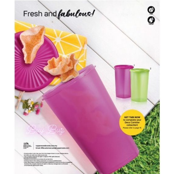 Tupperware Deco Canister 3.8L/ Food Storage Container/ Bekas Kedap Udara/ Airtight Container ...