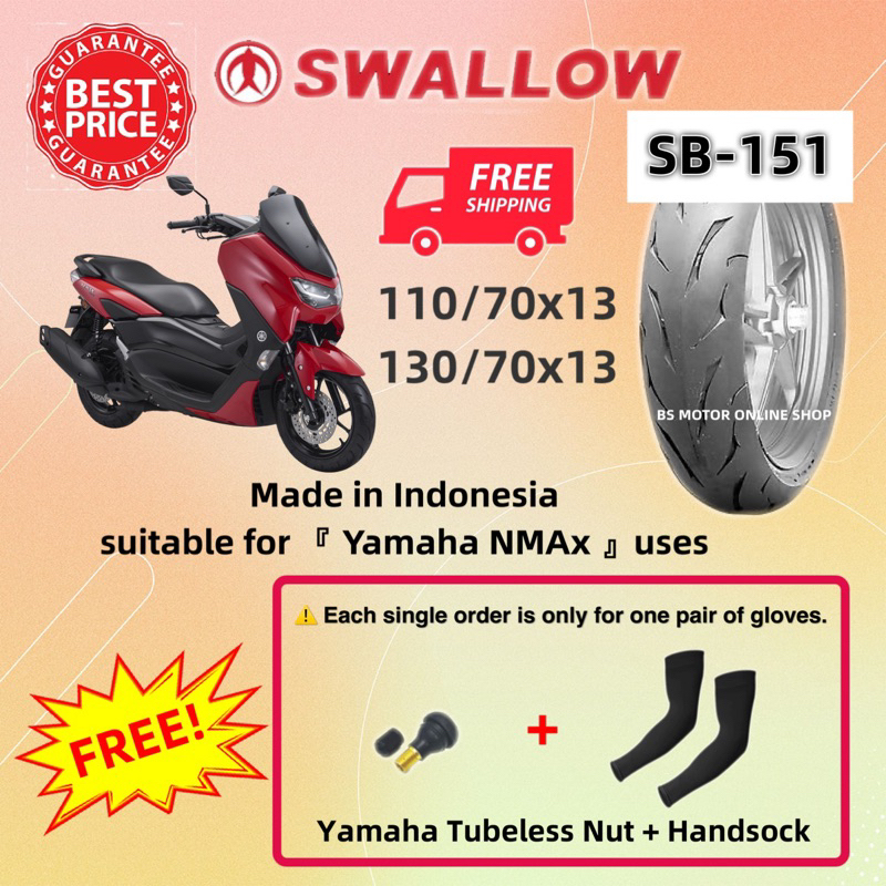 Swallow Tayar SB-151 🔥 for YAMAHA NMAX motor 🔥 110/70x13 & 130/70x13 🔥 ...