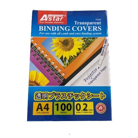 Binding PVC Transparent Cover A4 0.2mm 100PCS (Astar) | Shopee Malaysia