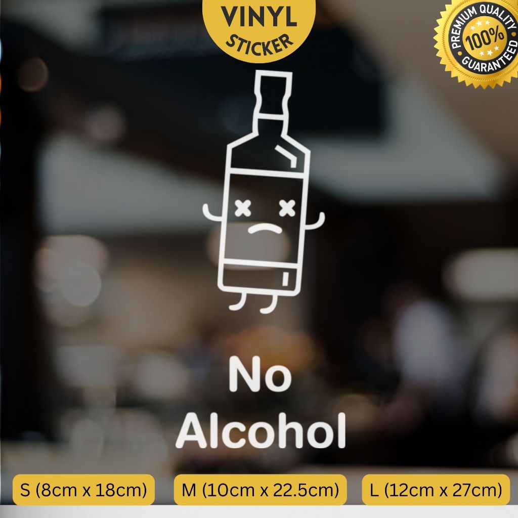No outside food / No alcohol / No pork No lard-Cute Face Vinyl Sticker ...