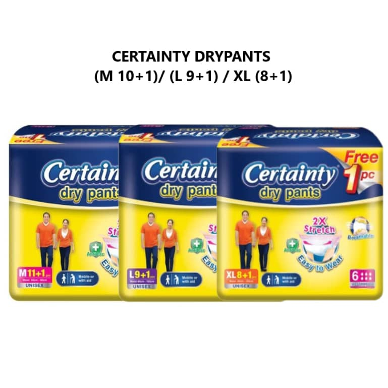 Certainty Adult Dry Pants Diapers - [ M11 - L9 - XL8 - XXL6 ] | Shopee ...